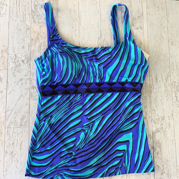 Gottex | Swim | New Gottex Tankini Blue Black 8 Tank High Cut | Poshmark
